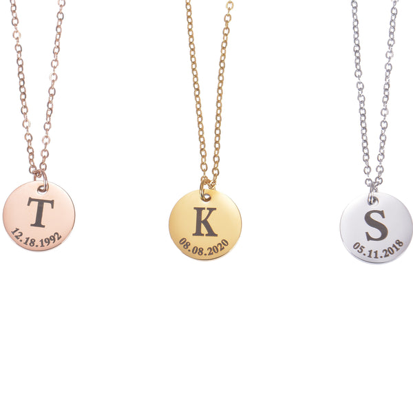 Personalized Initial And Birthdate Necklace | Pendantify