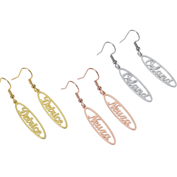 Name Earrings - Personalized Name Drop Earrings - Pendantify