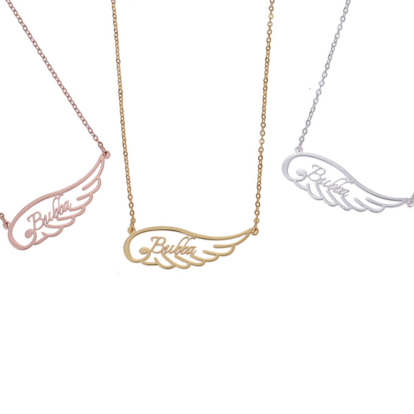 Buy Personalized Angel Wings Name Necklace | Pendantify