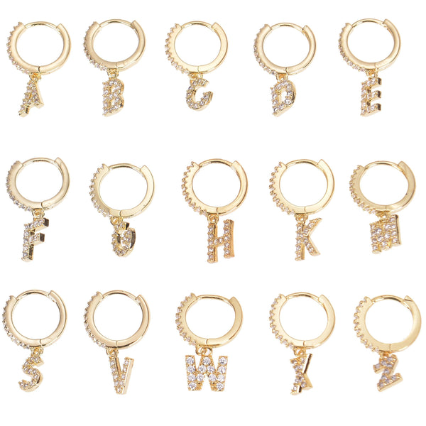 Personalized Diamond Studded Hoop Earrings | Pendantify